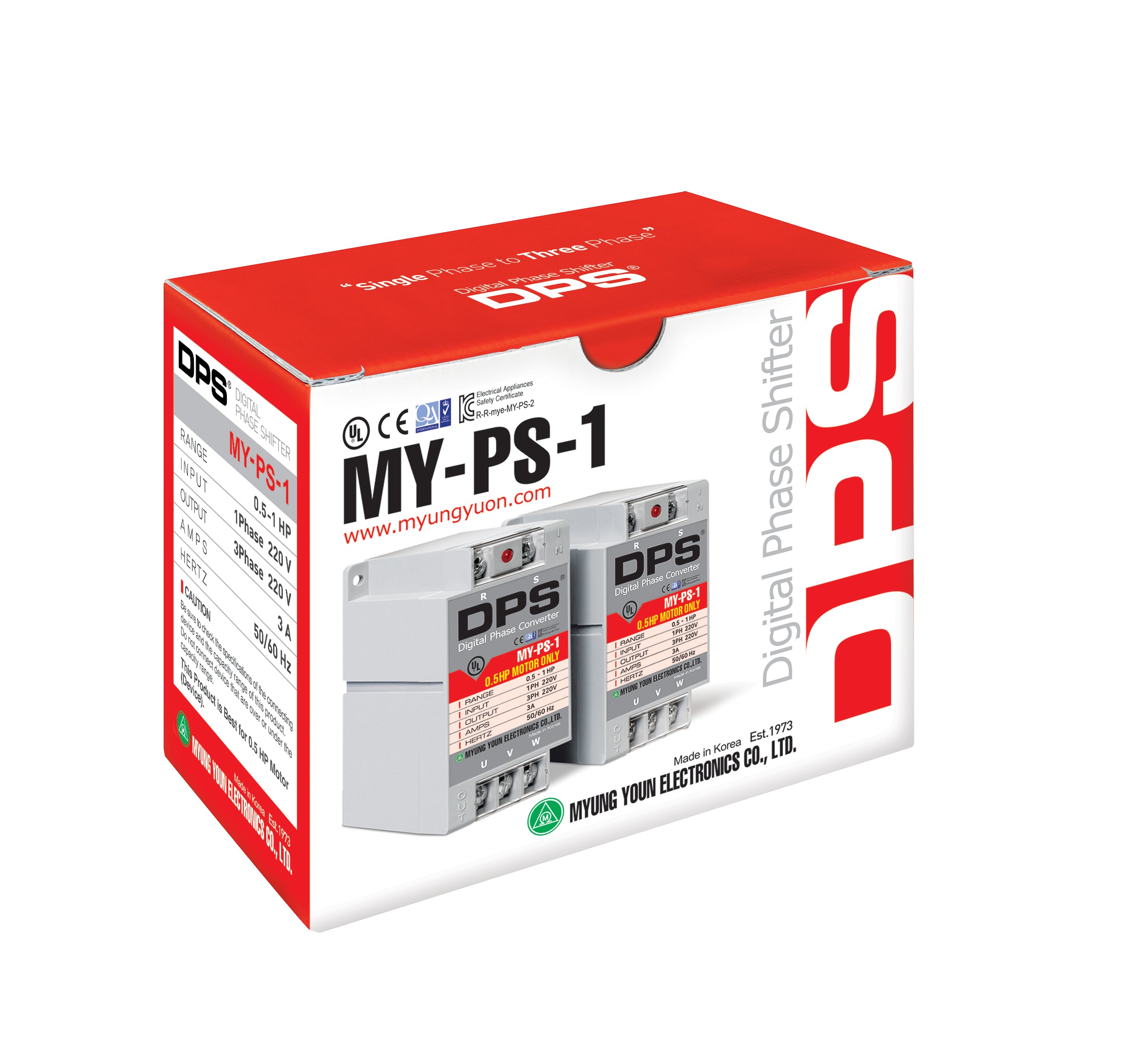 Single to 3 Phase Converter, Used on 0.5HP(0.4kW) 1.5A Motor Only, MY- – DPS Store